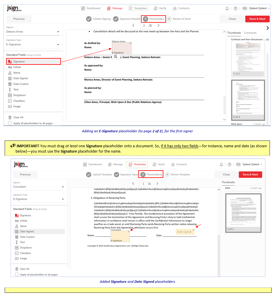 Indicate Who/Where to Sign